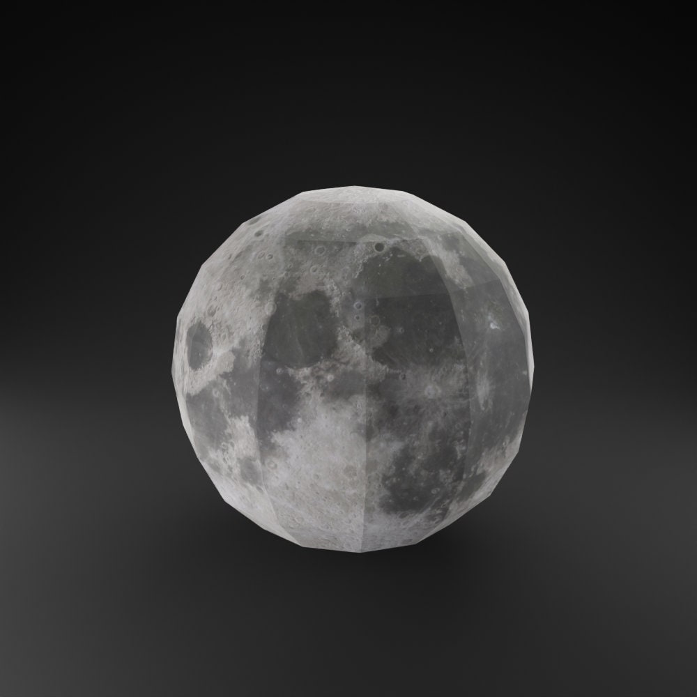 3d MOON Diy Model Paper Craft TEMPLATE in Pdf, Dxf and Svg Format, Kids ...