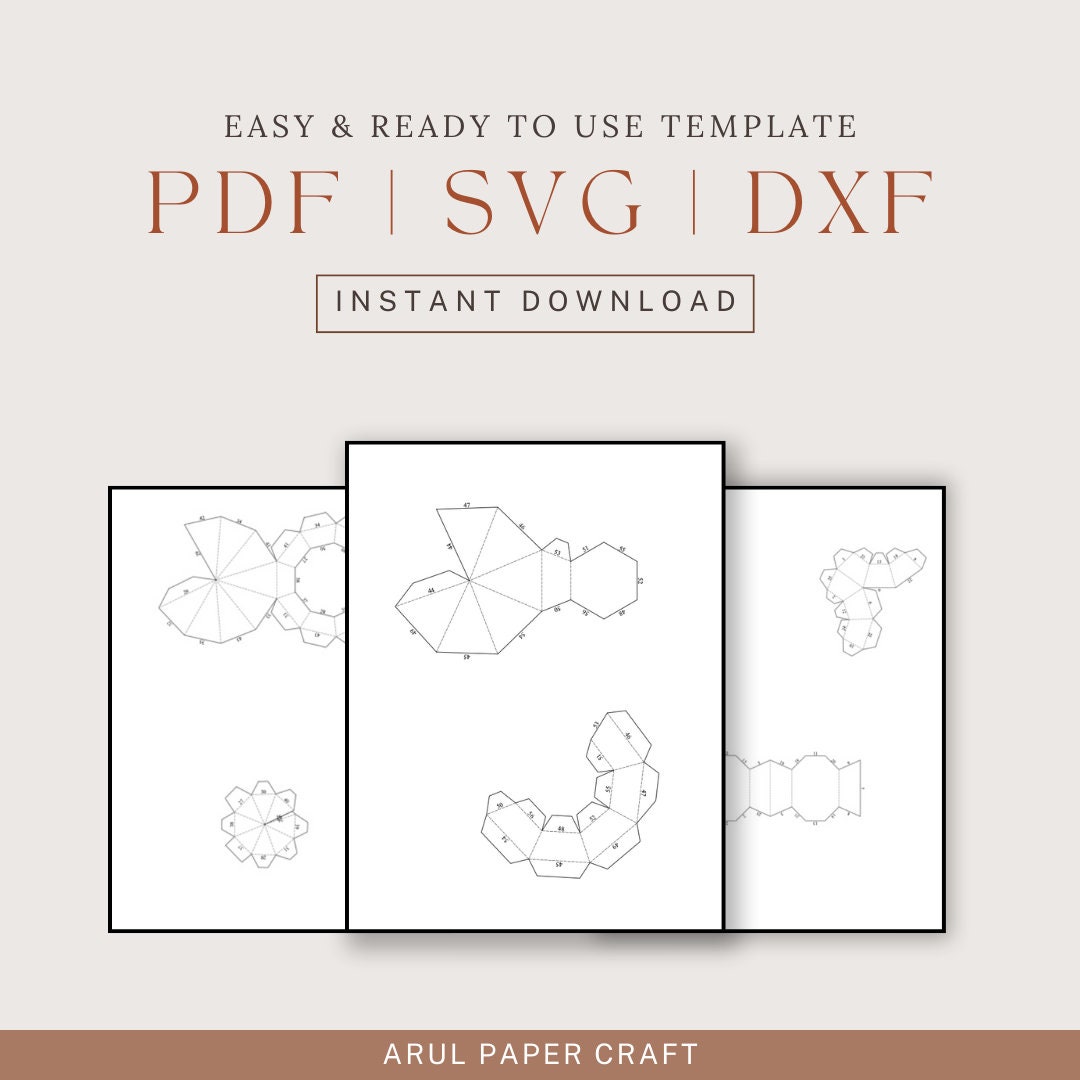 3D Paper Diamond Craft – DIY Beginner Model Template (pdf, Svg, Dxf) - Etsy