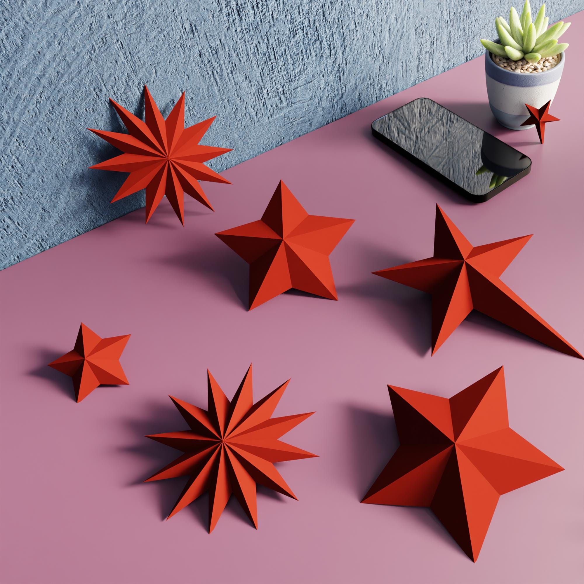 3D Star Papercraft Template, DIY Christmas Decor (pdf, Svg, Dxf) - Etsy