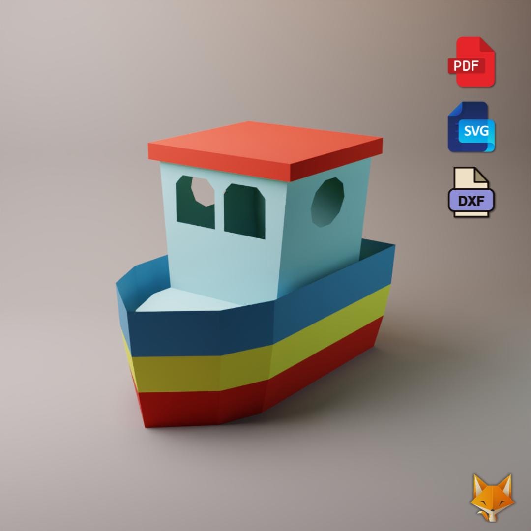 3D Boat Papercraft Template, Low Poly DIY Model (pdf, Svg, Dxf) - Etsy UK