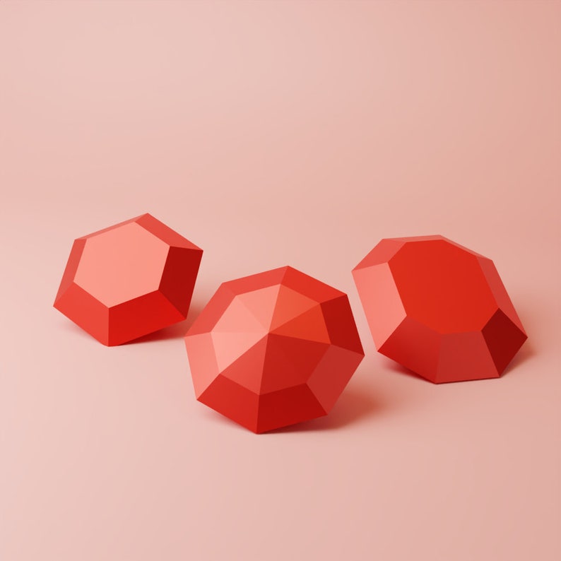 3D Papercraft Diamond DIY Model Template - 3 Models Pdf, Dxf & Svg ...