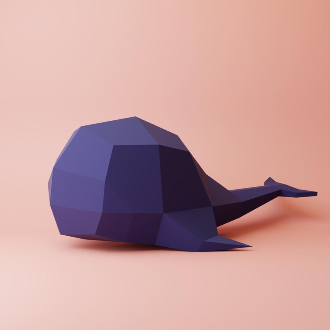 3D Papercraft Easy Whale DIY Model in Pdf, Dxf & Svg Format - Etsy