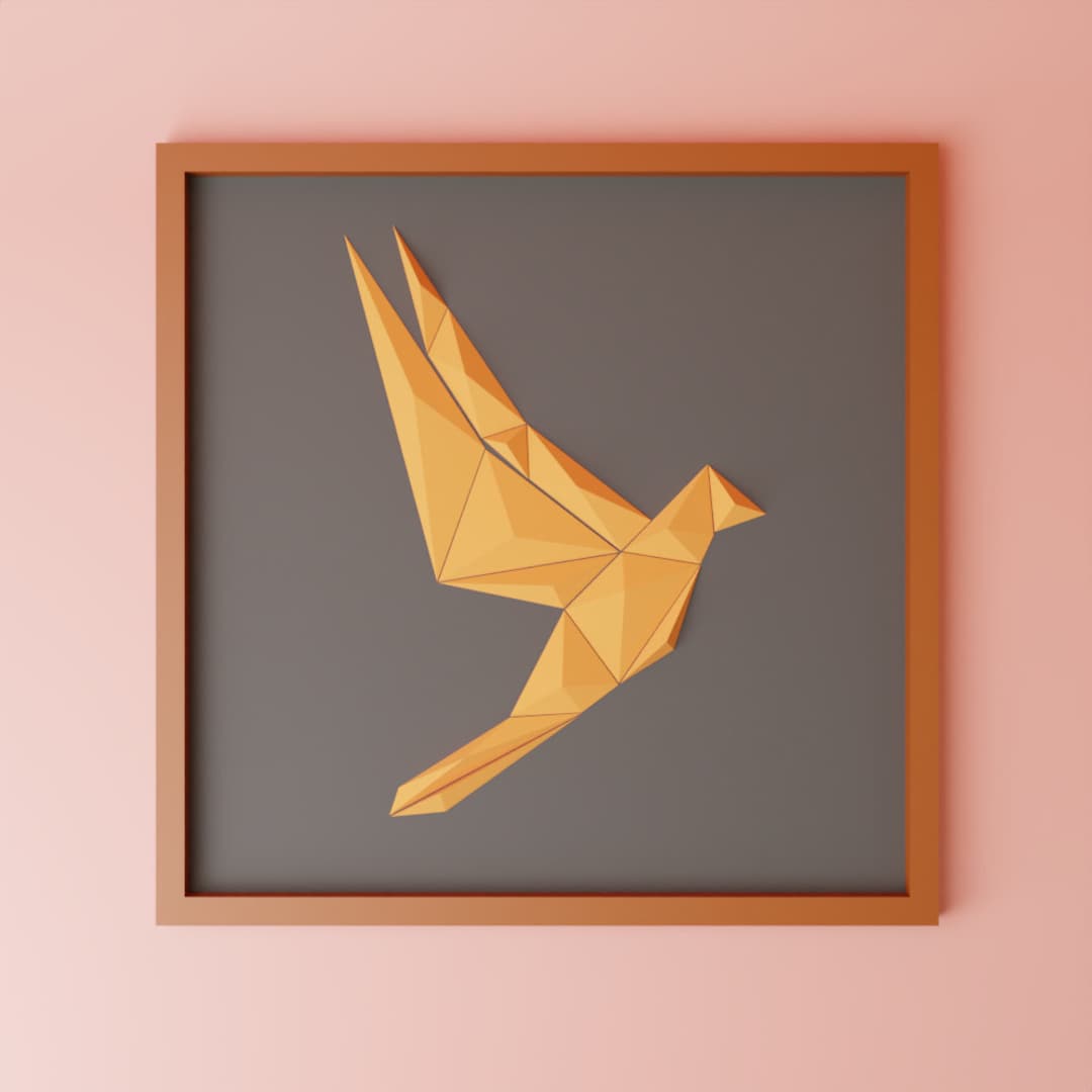 3D Papercraft Home Decor DIY Bird Model Template - 3 Models Pdf, Dxf ...