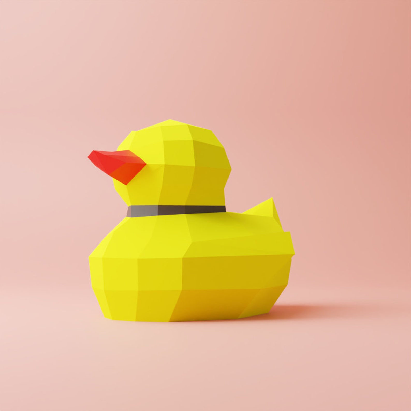 3d Bathroom Duck Paper Low Poly Diy Model Template in Pdf, Dxf and Svg ...