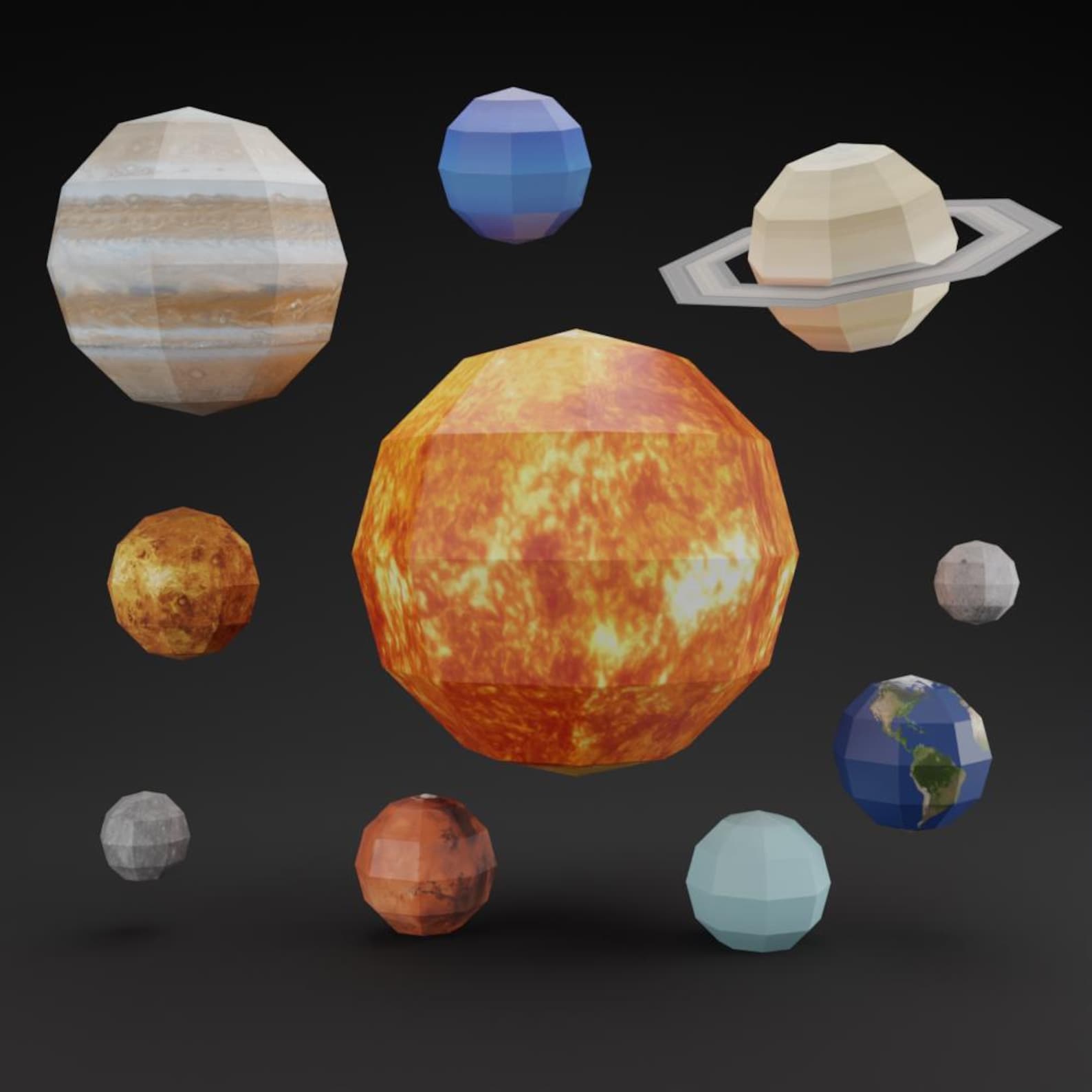 Low Poly Earth Globe Paper Craft Template , DIY Craft (pdf, Svg, Dxf ...