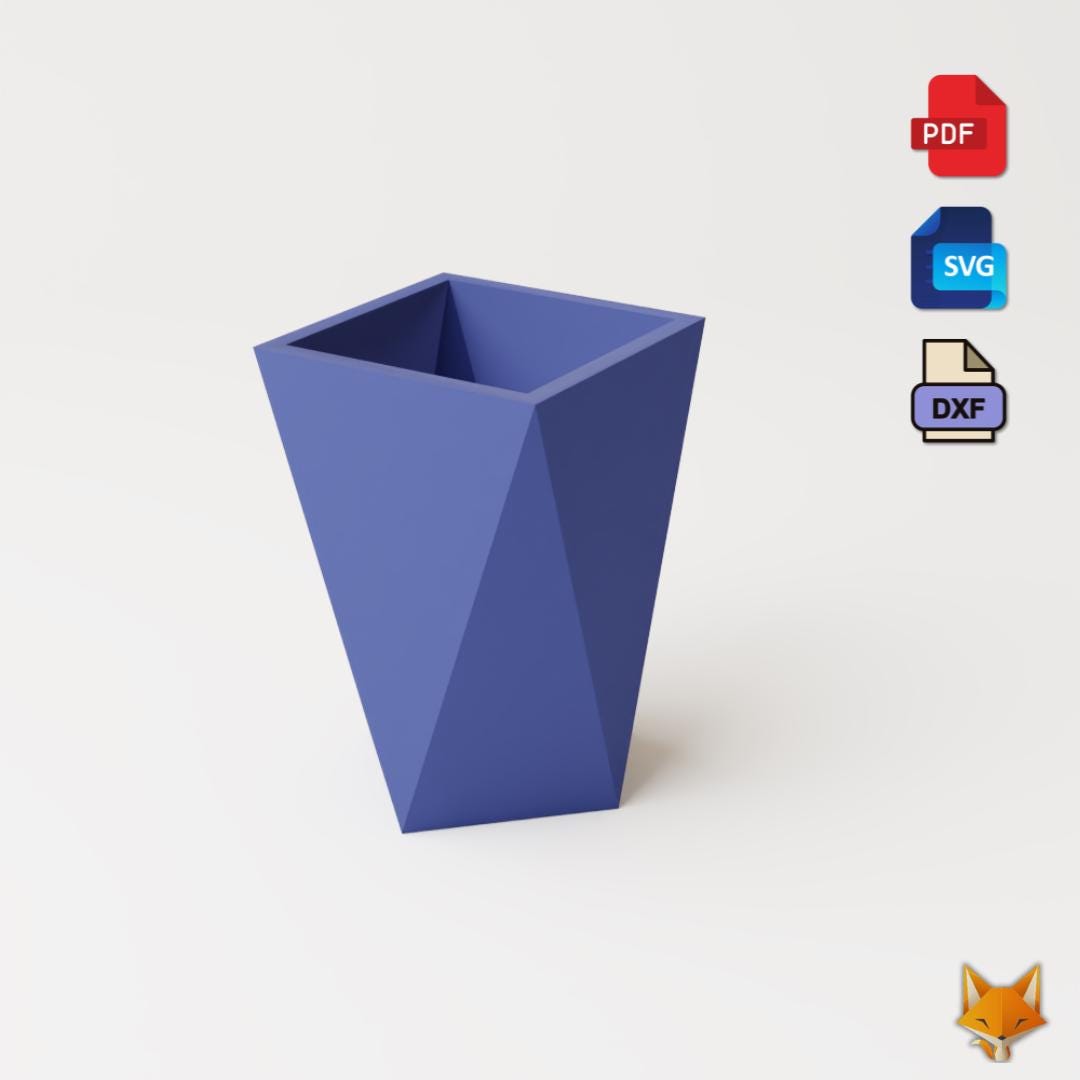 3d Easy Flower Pot DIY Model in Pdf, Dxf Format, Kids Crafting ...