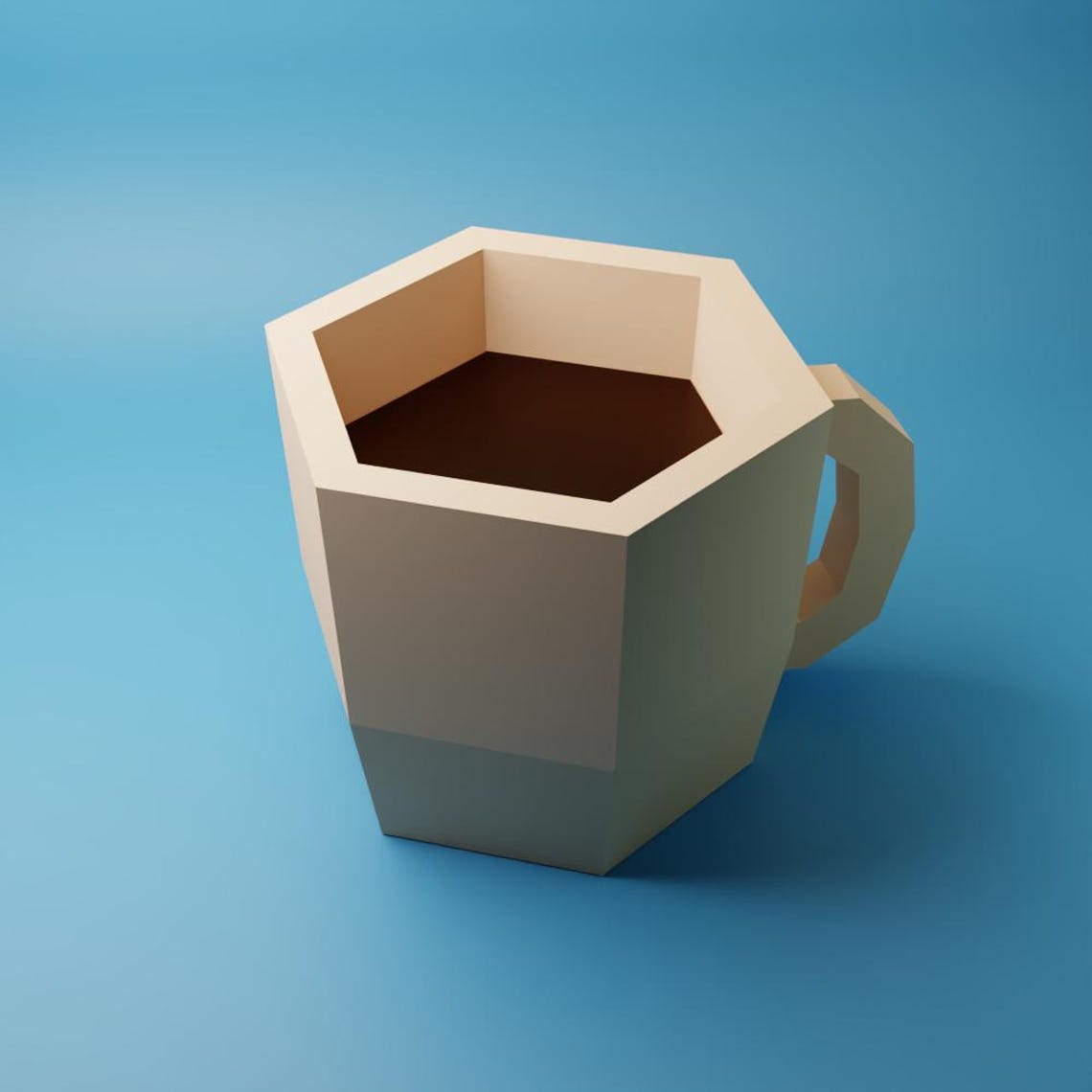 Low Poly Coffee Cup Papercraft Template (PDF, SVG, DXF) - Etsy