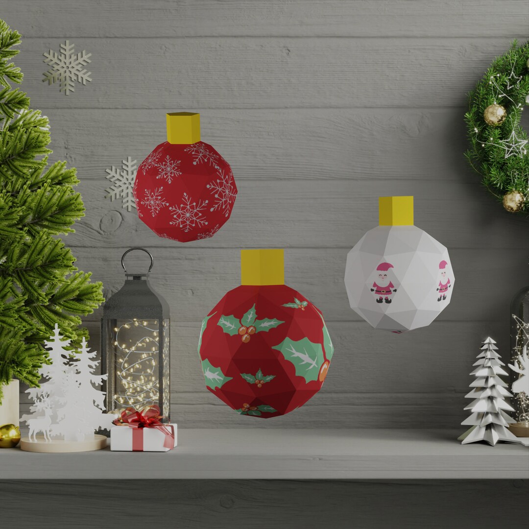 3D Papercraft Christmas Bauble PDF Designed Christmas Bauble Template ...