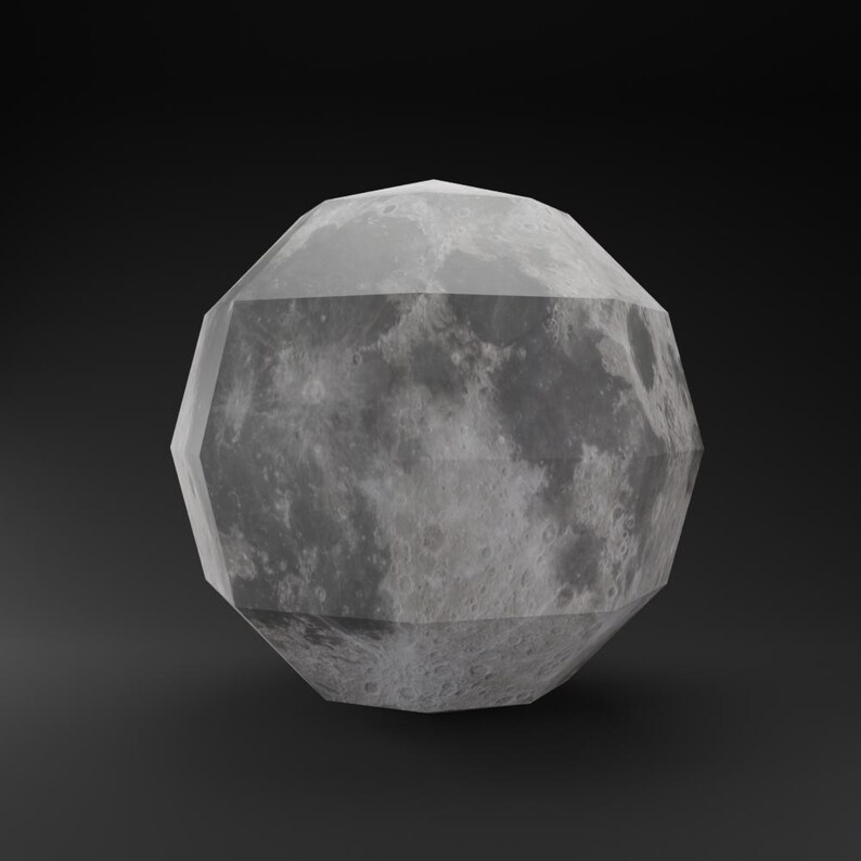 Low Poly 3D Moon Model, Paper Craft Template (pdf, Svg, Png, Dxf) - Etsy