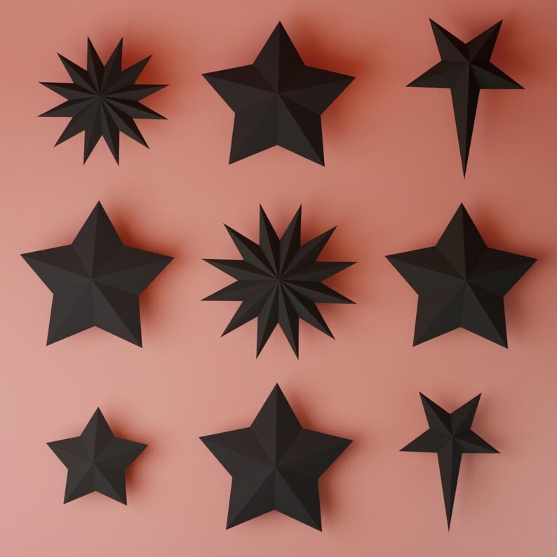 3D Star Papercraft Template, DIY Christmas Decor (pdf, Svg, Dxf) - Etsy