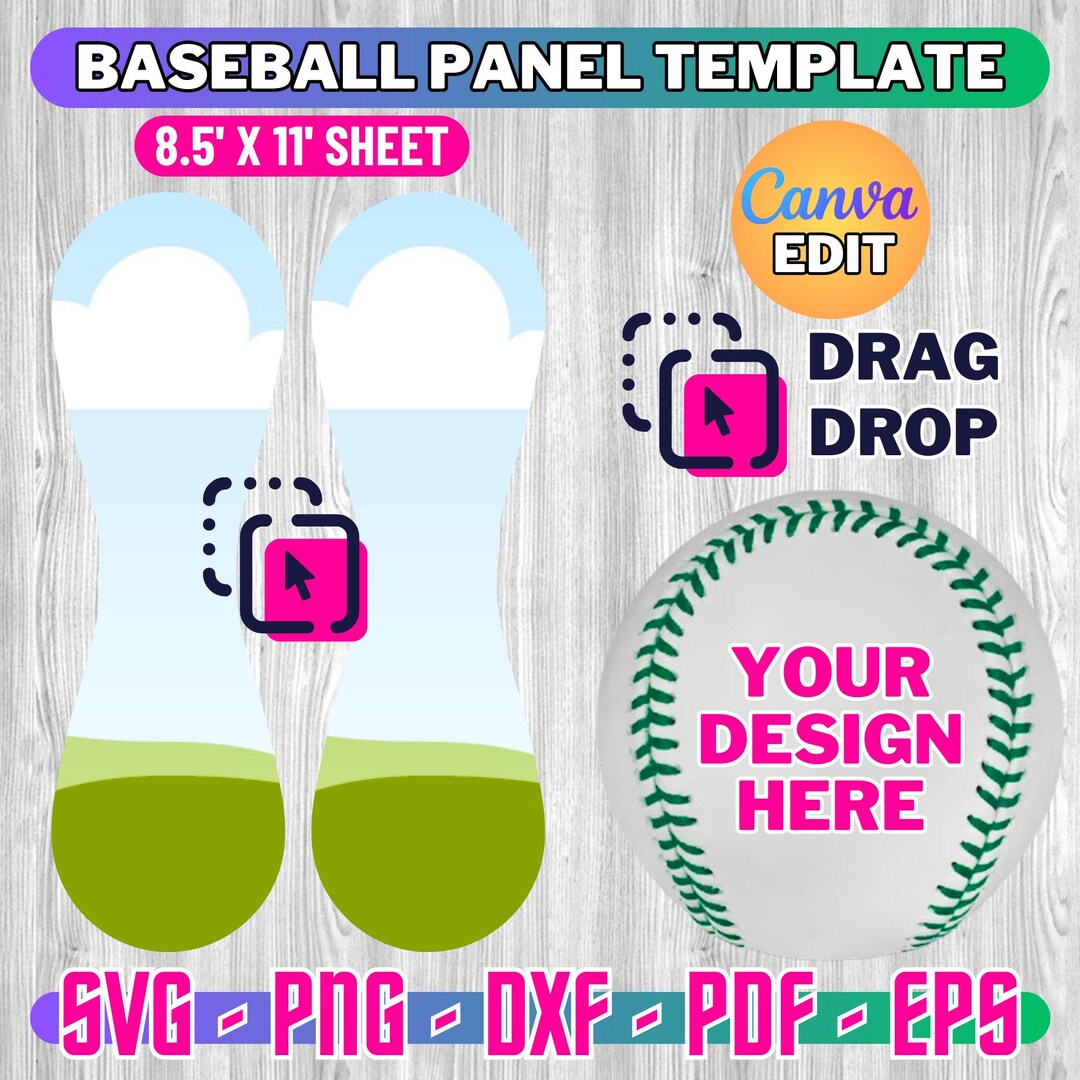Baseball Panel Template Svg, Baseball Leather Blank Template, Photo ...