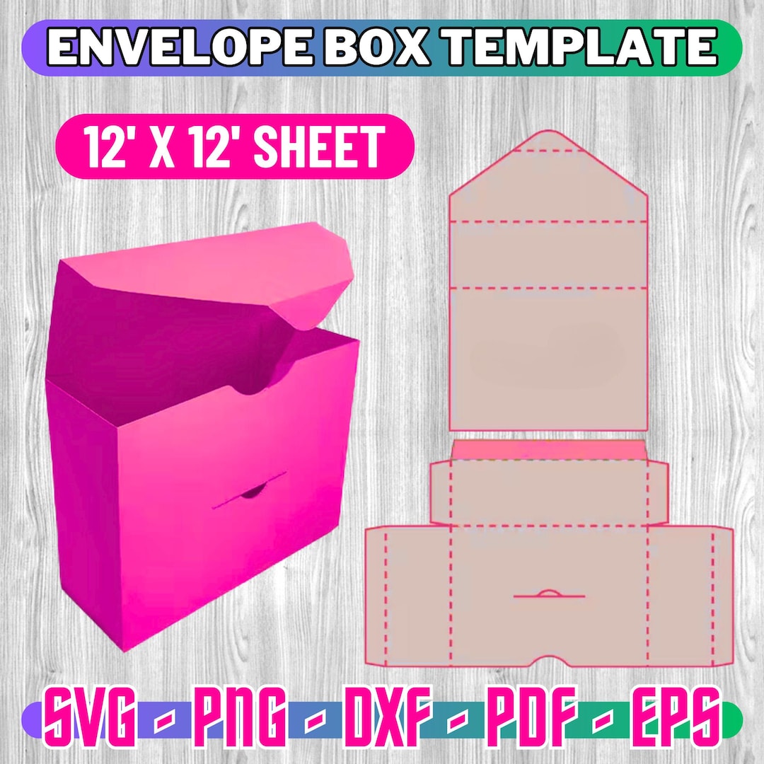 Envelope Box Template, Svg, Png, Dxf, Eps, Label, Wrapper, Canva ...