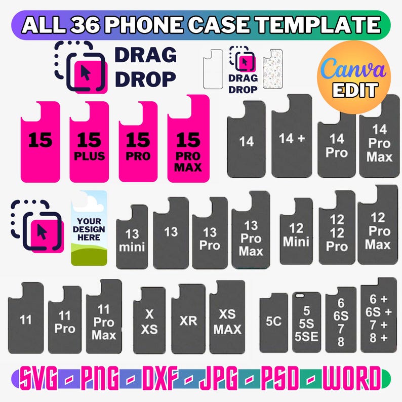 IPhone Sublimation Template , Phone Case Template Pack Svg , Cricut Vector Bundle , Sublimation ...