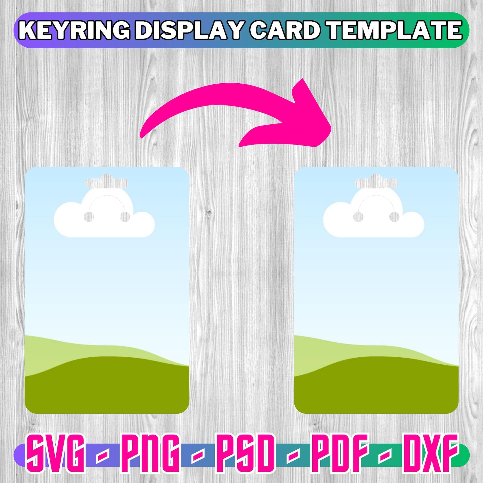 Keychain Display Card Template, Keyring Display Card Svg, Keyring ...