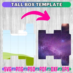Tall Box Template, Tall Gift Box Template, Tall Box Svg, Gift Box Svg ...