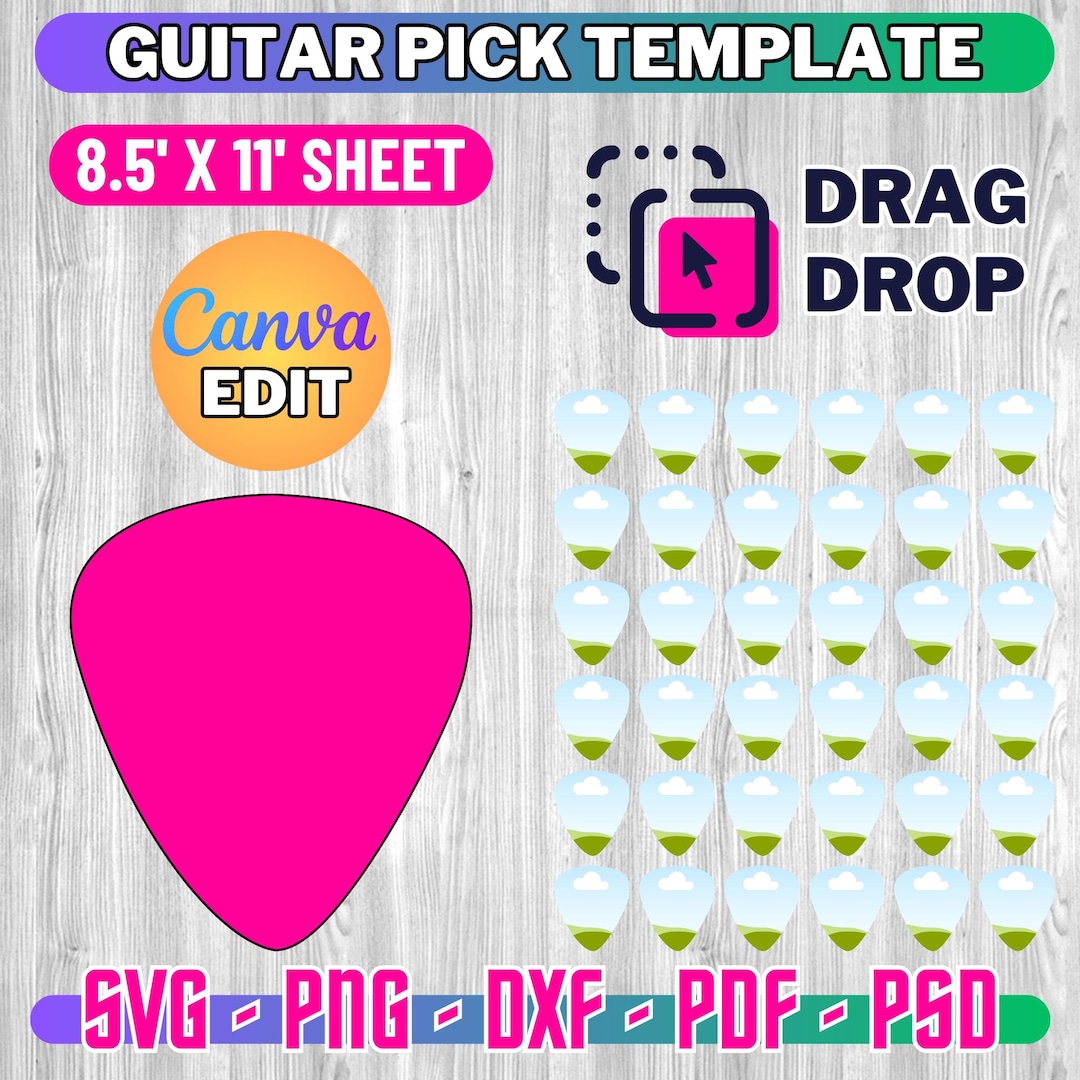 Guitar Pick Template, Guitar Pick Svg, Guitar Pick Png, Guitar Pick ...