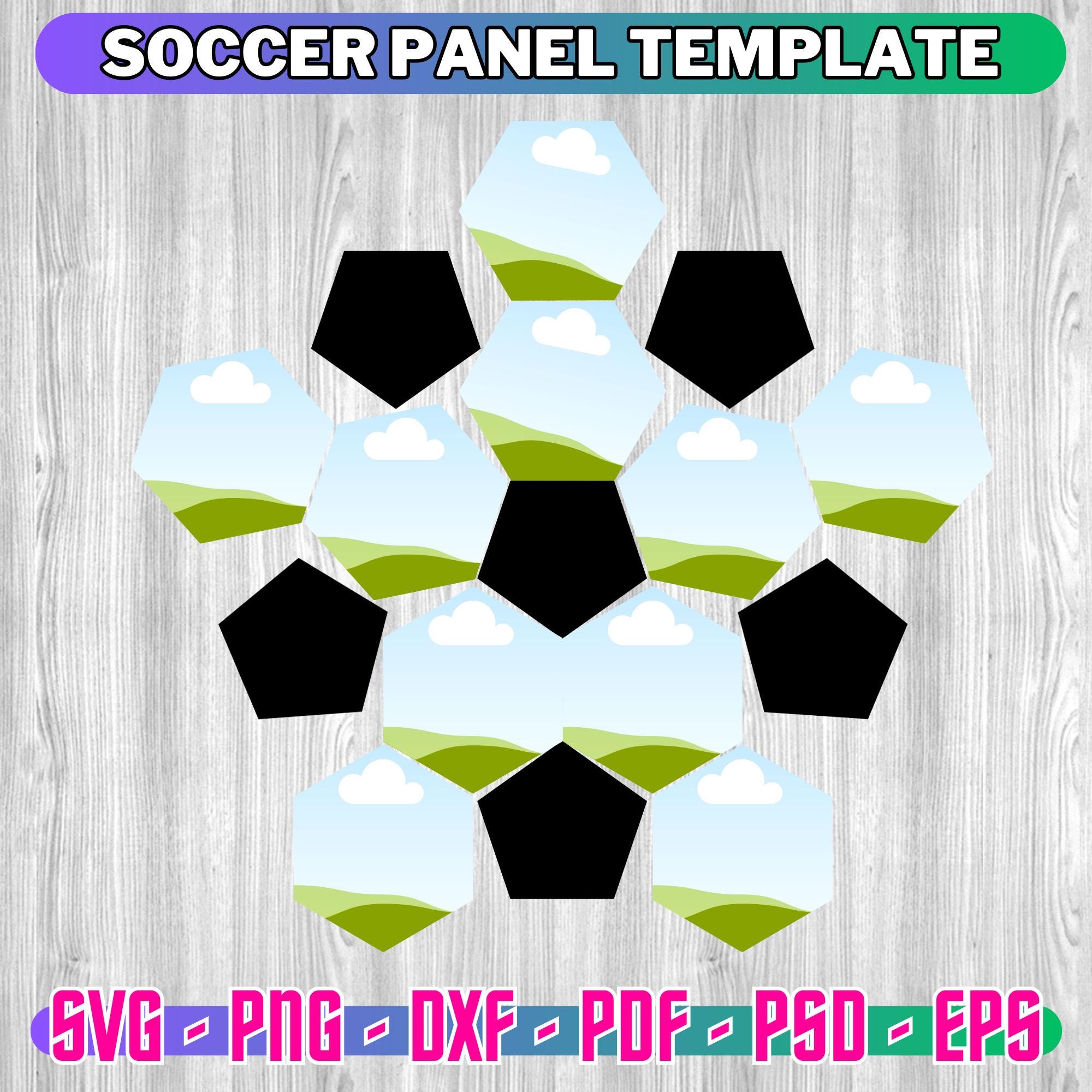 Soccer Panel Blank Template, Custom Soccer Ball Wrap, Canva Editable ...