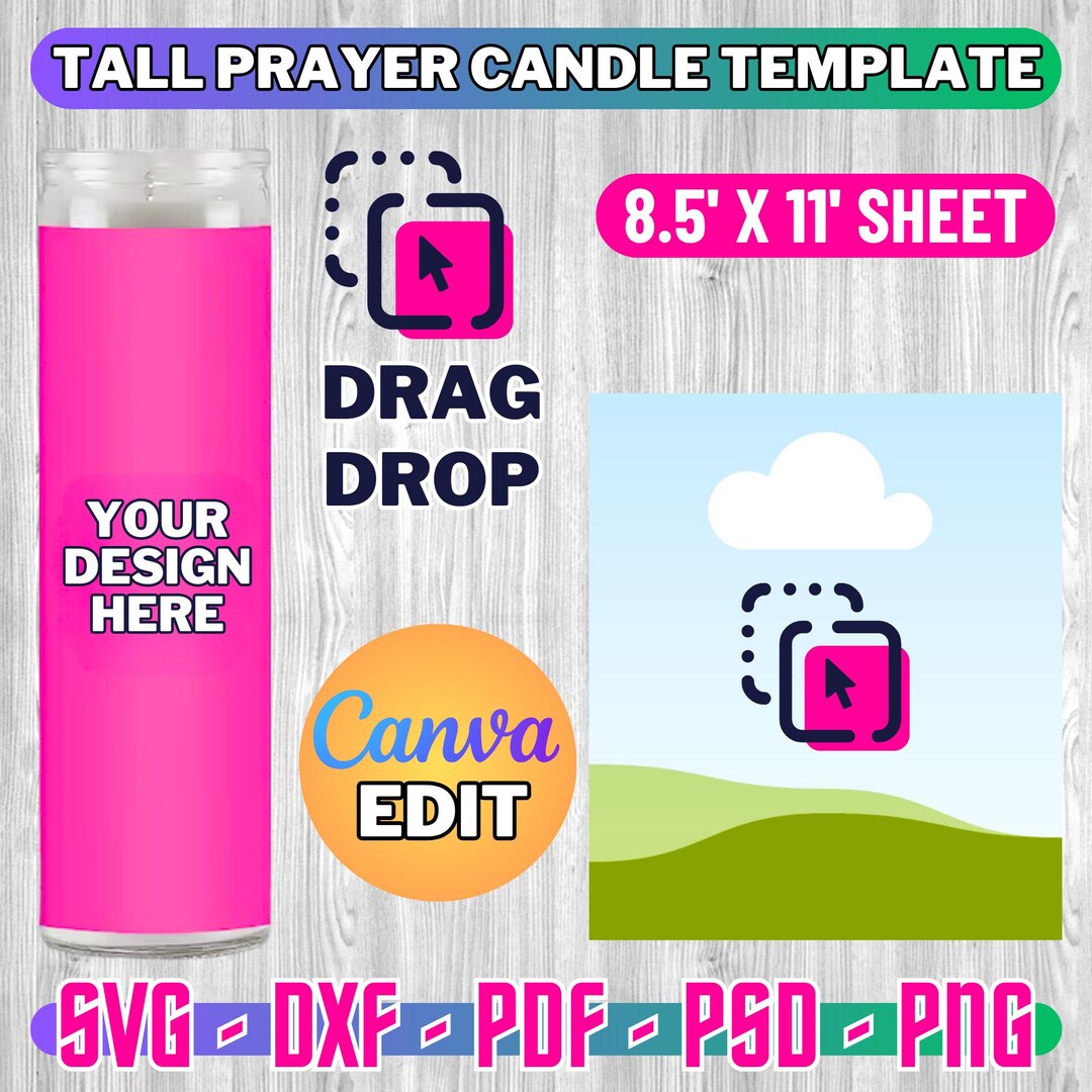 Tall Prayer Candle Template, Prayer Candle Label Template, Prayer ...