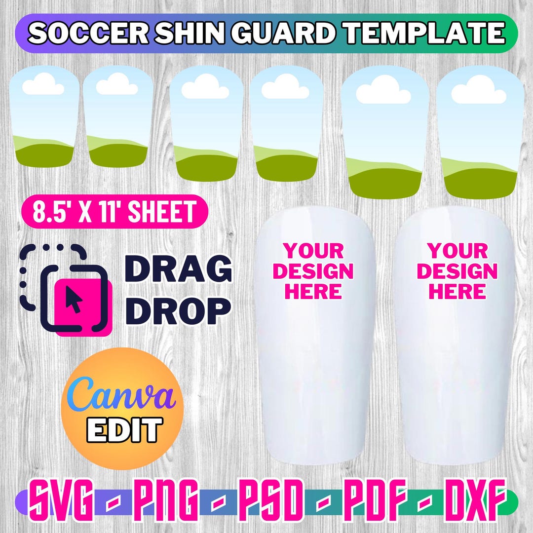 Soccer Shin Guard Pads Sublimation Template, Custom Shin Pads ...
