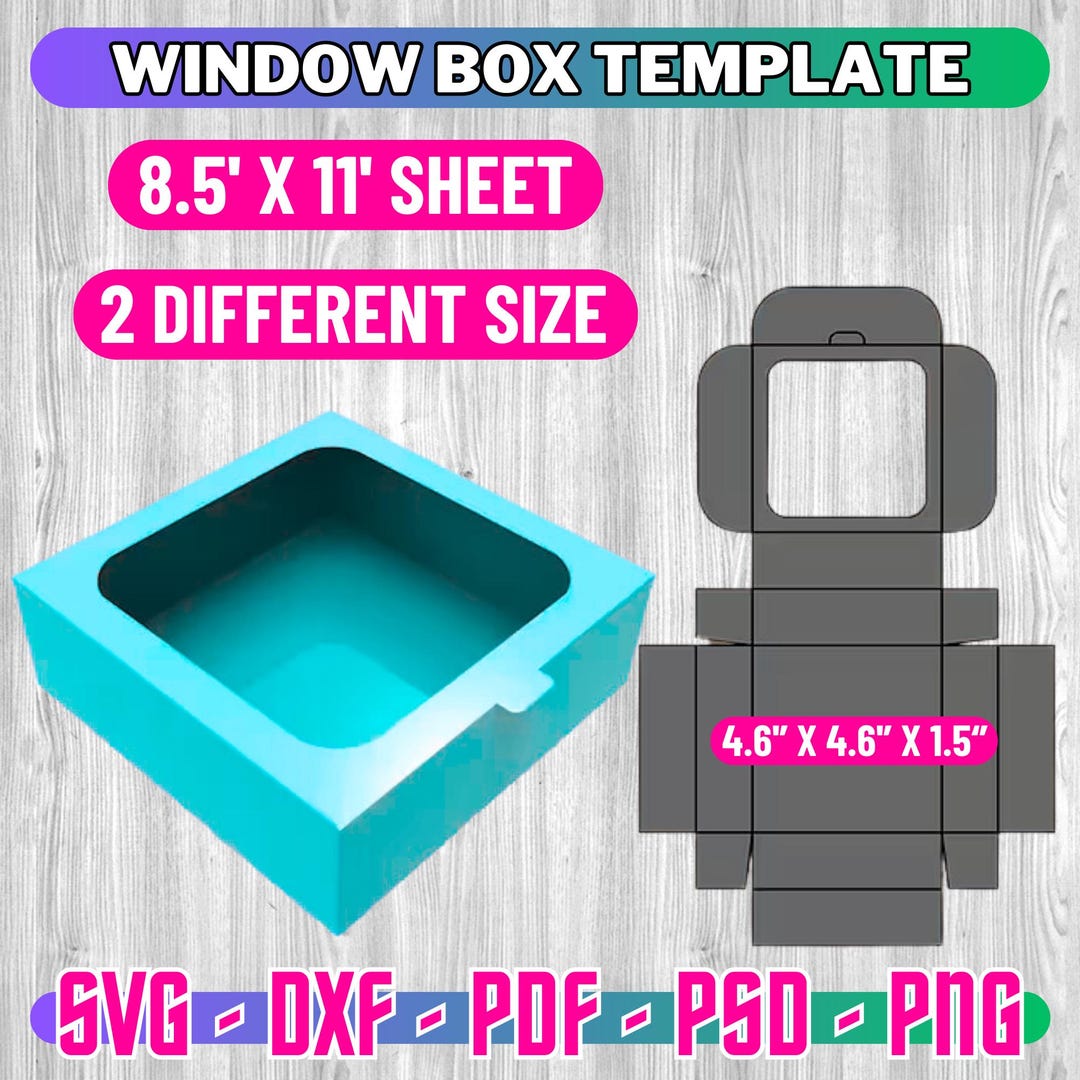 Window Box Template Svg, Gift Box Svg, Bow Box Template, Svg for Cricut ...