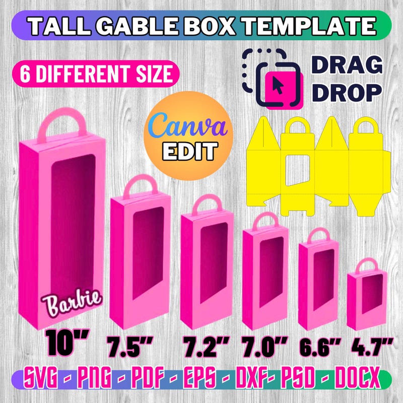 Tall Window Box Template - Etsy