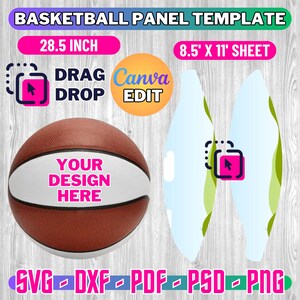 Basketball Panel Template Svg, Blank Basketball Panel Template, Canva ...