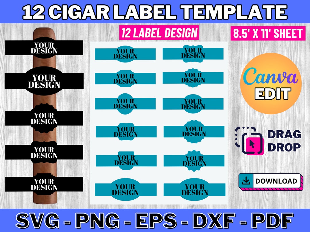 Cigar Label Template, Cigar Label Template Bundle, Cigar Wrapper ...