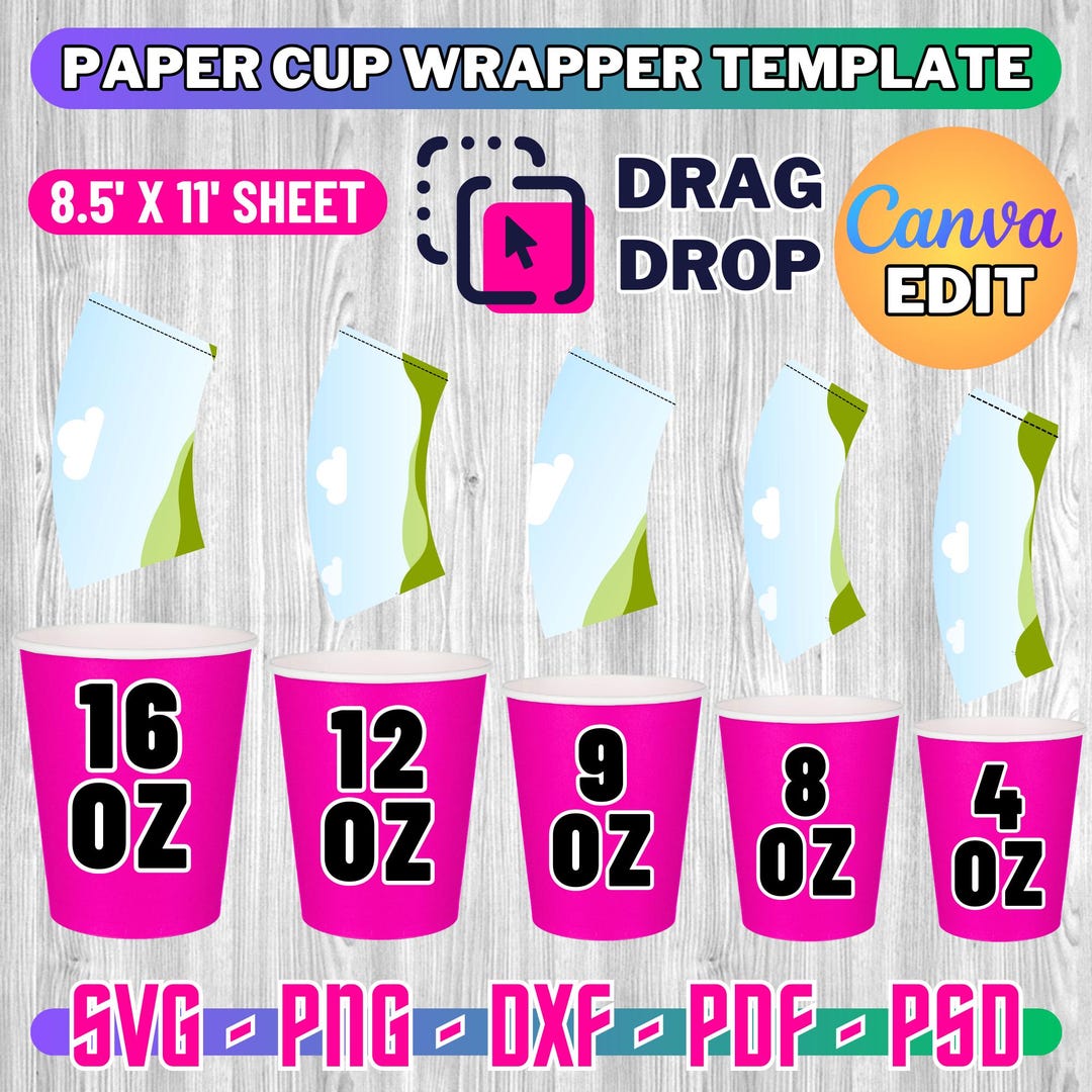 Paper Cup Wrapper, Paper Cup Bundle, Blank Cup Wrapper, Styrofoam Cup ...