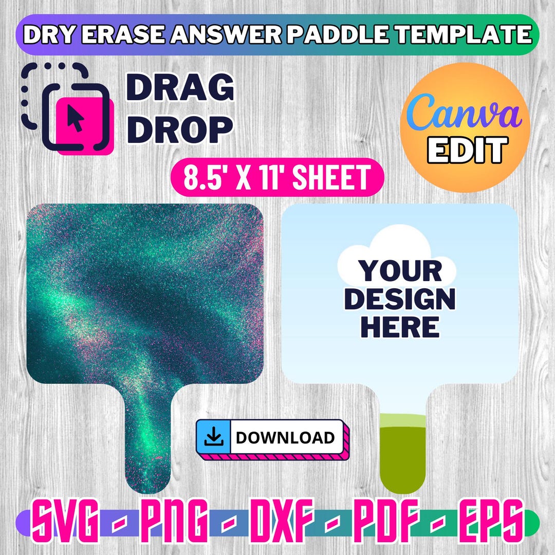 Dry Erase Answer Paddle Template, Paddle Board Template, Fan Template ...
