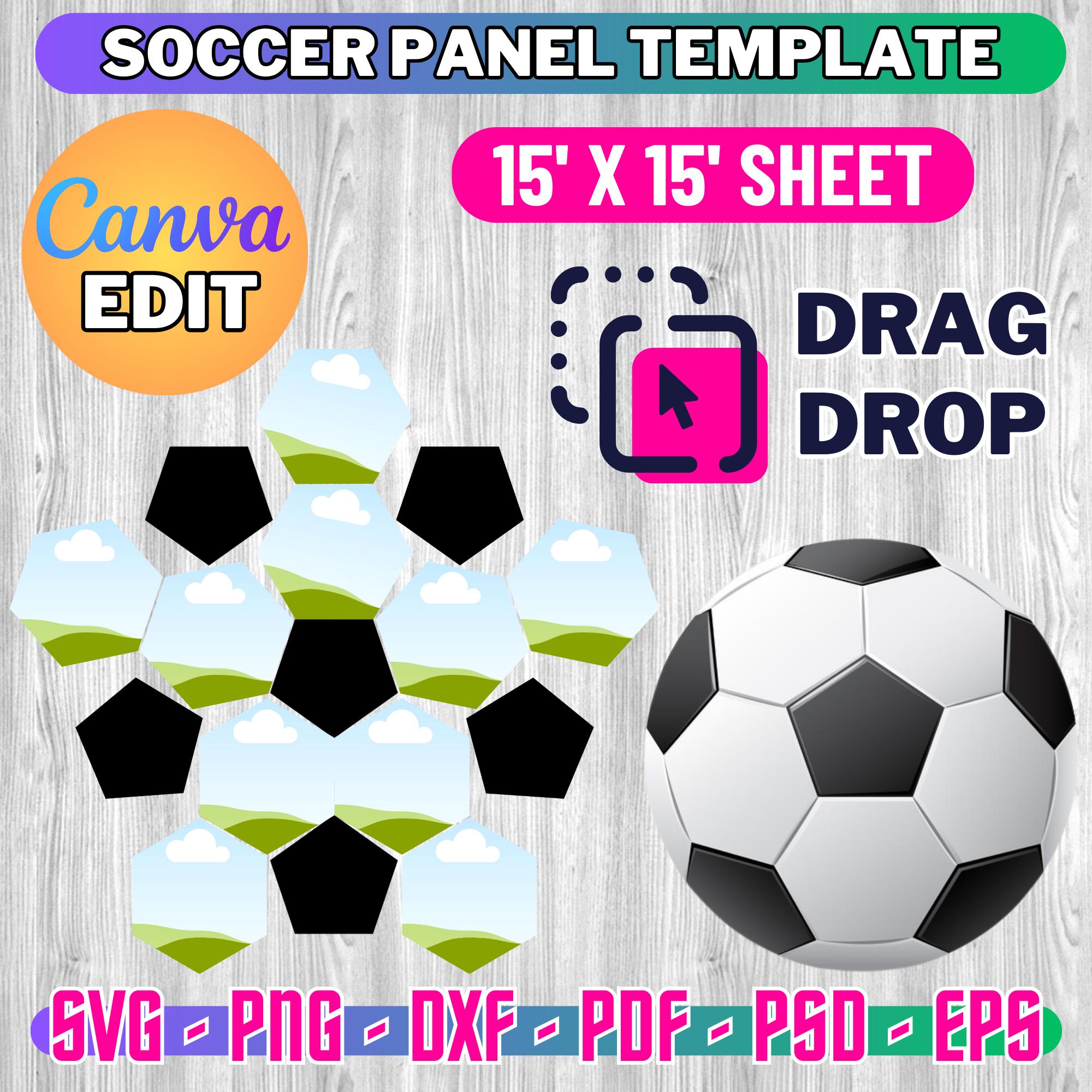 Soccer Panel Blank Template, Custom Soccer Ball Wrap, Canva Editable ...