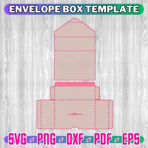 Envelope Box Template, Svg, Png, Dxf, Eps, Label, Wrapper, Canva ...