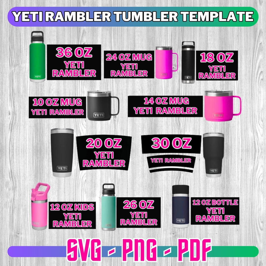 YETI Rambler Tumbler Template Bundle, Yeti Tumbler Template Svg ...