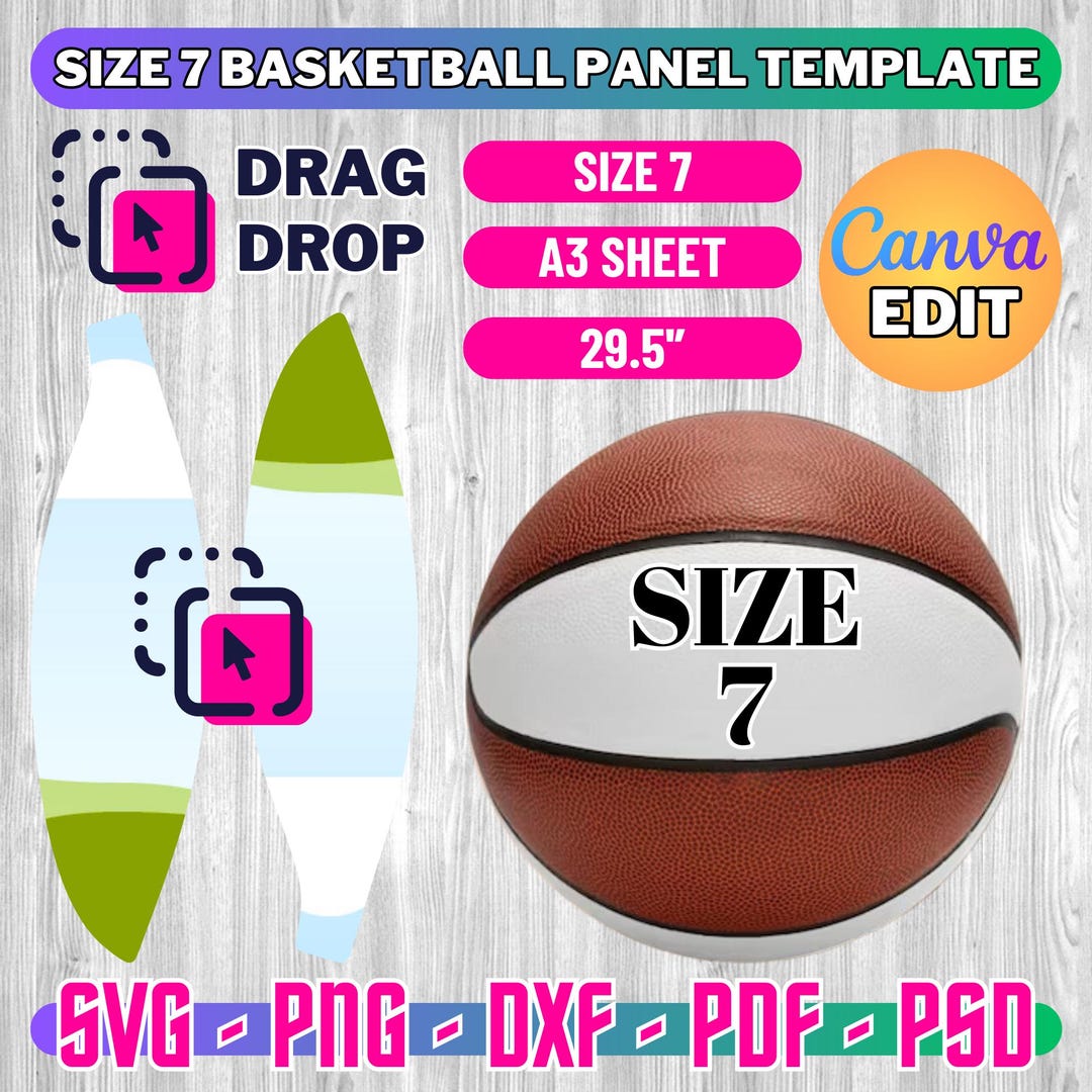 Size 7 Basketball Panel Template Svg, Blank Basketball Panel Template ...