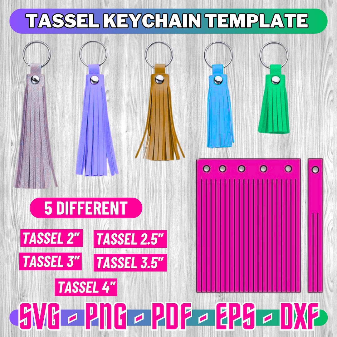 Keychain Template, Keychain Leather Template, Tassel Keychain Template ...