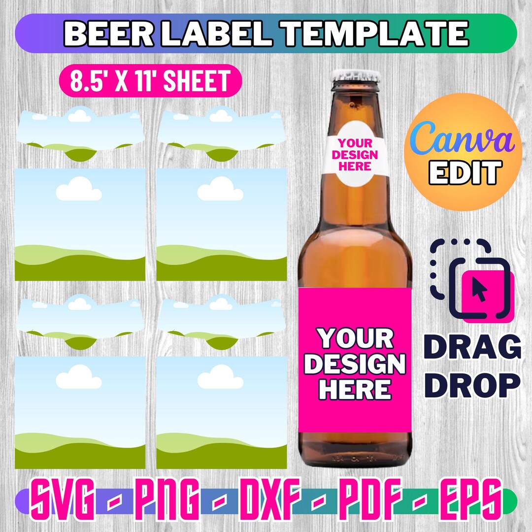 Beer Label Template, Beer Label Svg, Bottle Beer Neck Label Template ...