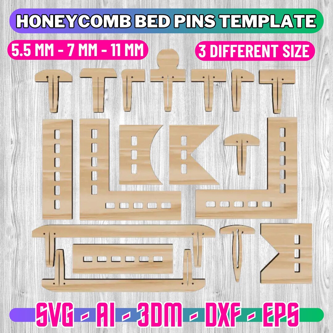 Honeycomb Bed Pins, Glowforge Pins, Honeycomb Pins Svg, Laser Cut Pins ...