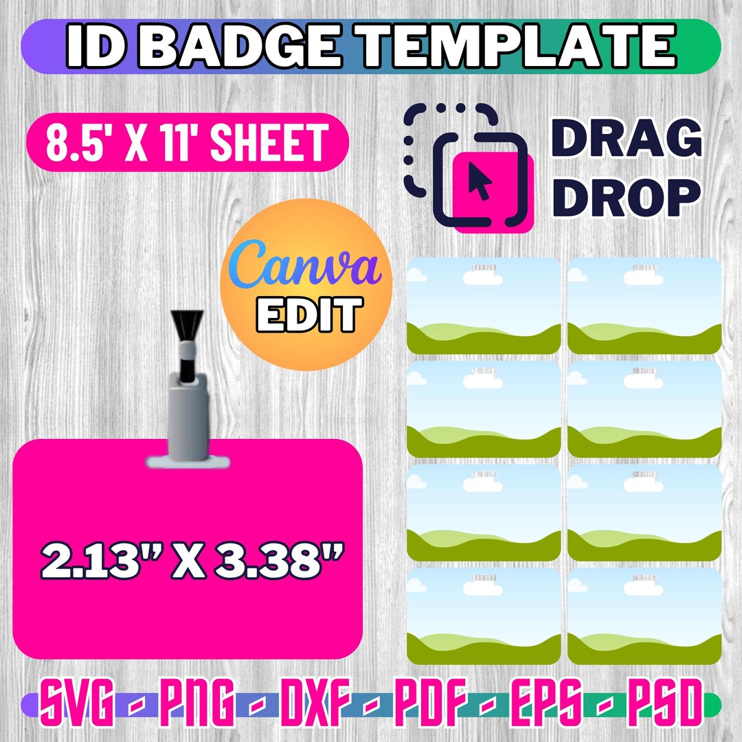Id Badge Template, Badge Template, Name Badge Template, Custom Id Badge ...