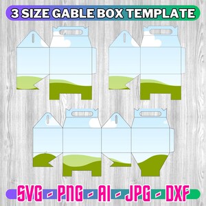 Gable Box Template Bundle, Gable Box SVG, Box Template SVG, Party Favor ...