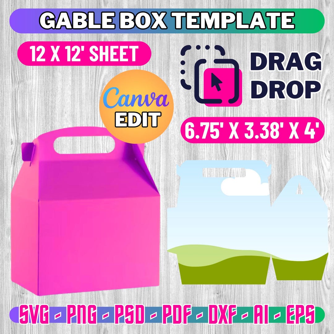 Gable Box Template Bundle, Gable Box SVG, Box Svg, Gift Box Svg, Box Template SVG, Party Favor ...