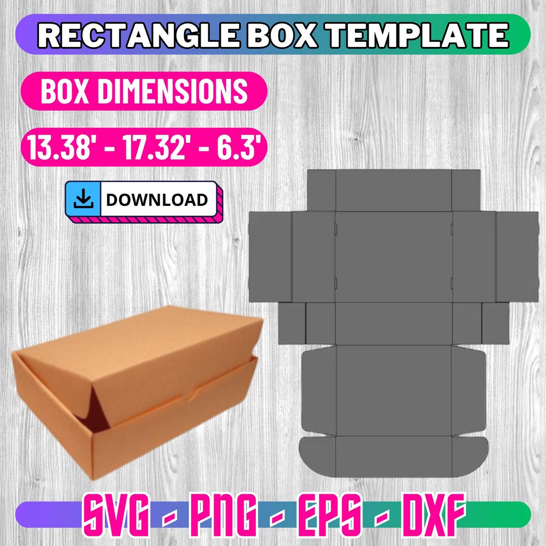 Rectangle Box Template Svg, Box Template Svg, Packaging Box Svg ...