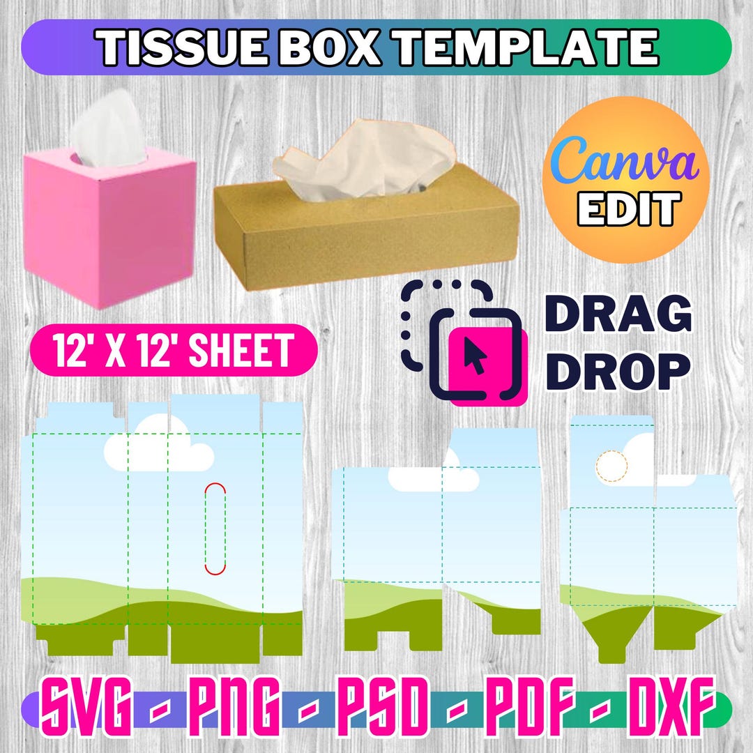 Tissue Box Template Bundle, Tissue Box Svg, Tissue Box Template, Tissue ...