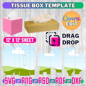 Tissue Box Template Bundle, Tissue Box Svg, Tissue Box Template, Tissue ...