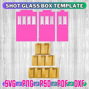 Shot Glass Box Template Bundle, Shot Glass Box Template, Shot Glass Box ...