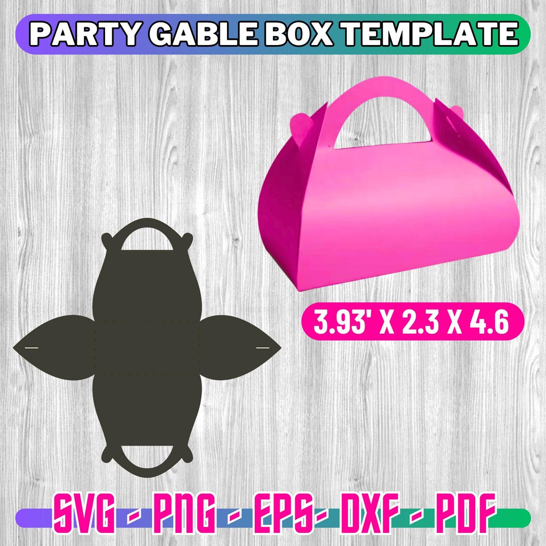 Gable Box Template, Party Gable Box Template, Box Svg, Gift Box Svg ...