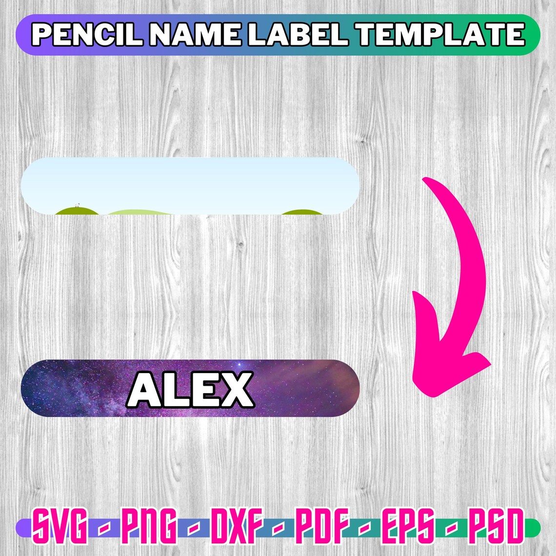 Pencil Name Label Template, School Label Template, School Supply Labels ...