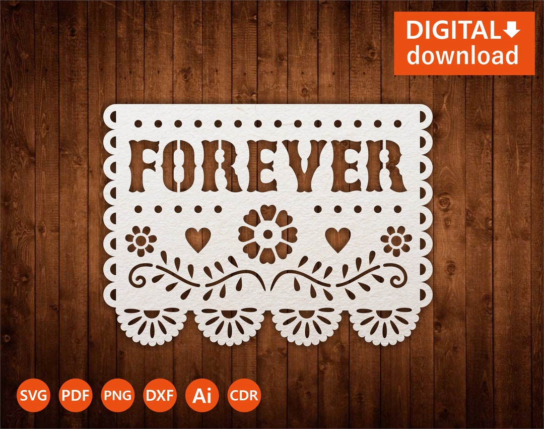 Svg Papel Picado Cricut Forever, Mexican Wedding, Mexican Decor, Fiesta ...