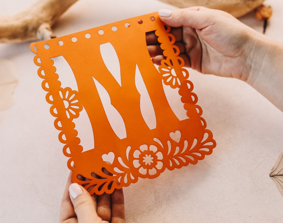 Mexican Bunting Papel Picado Banner Template Fiesta, SVG ABC Alphabet ...