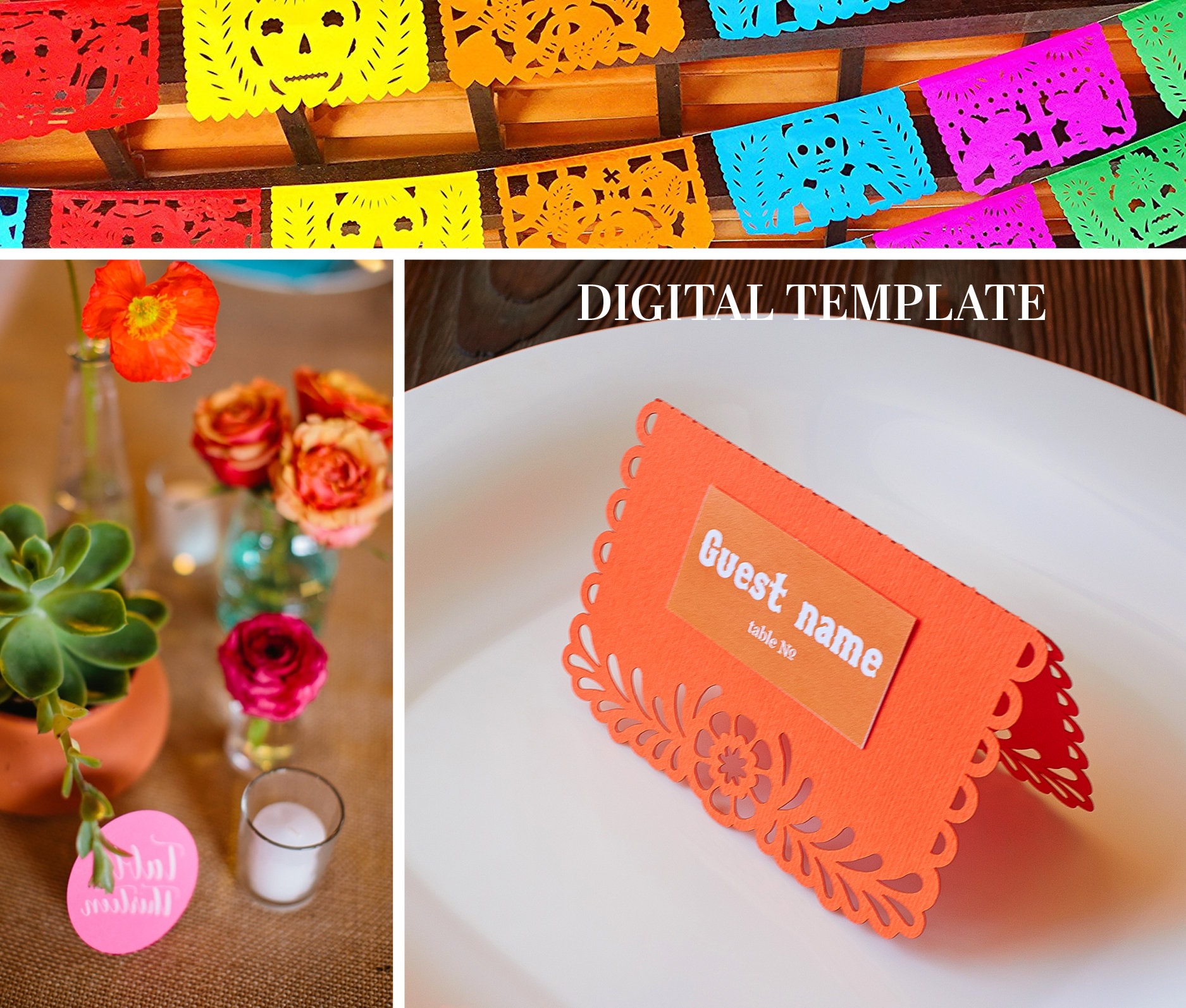 Mexican Place Card Svg Template, Fiesta Table Card, Name Card Cut Files ...