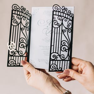 SVG Gate Fold Wedding Invitation Template, Gate Fold Iron Door ...