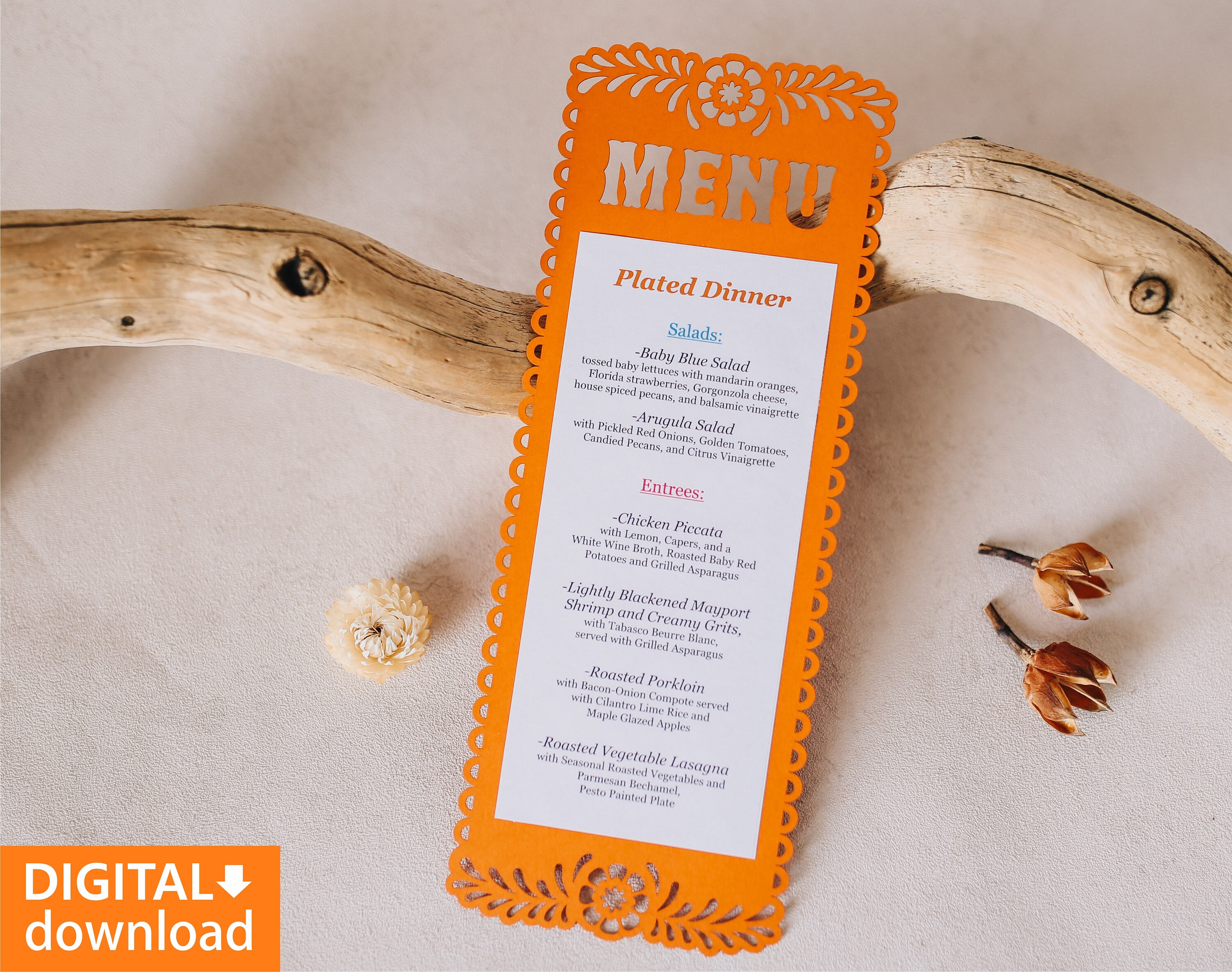 Mexican Menu Template: Papel Picado Fiesta Decor (SVG, PNG, PDF) - Etsy